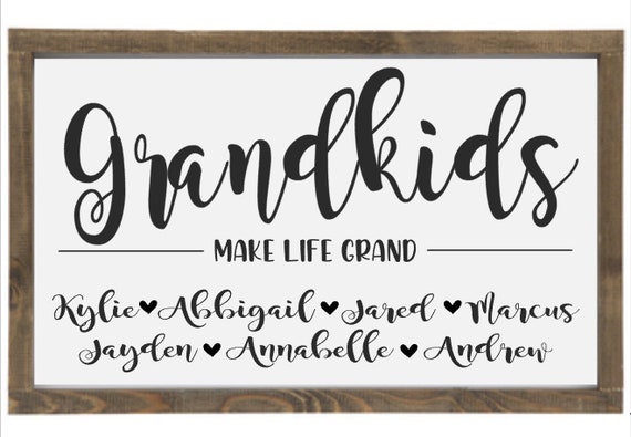Personalized Grandkids Wooden Sign Great Christmas Gift | Etsy
