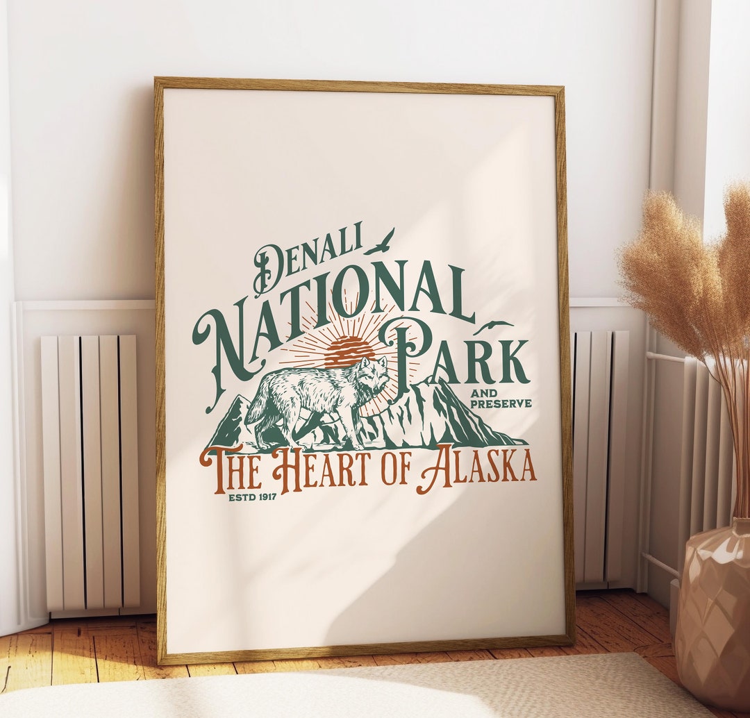 Denali National Park Poster, Denali Print, Digital Printable Poster ...