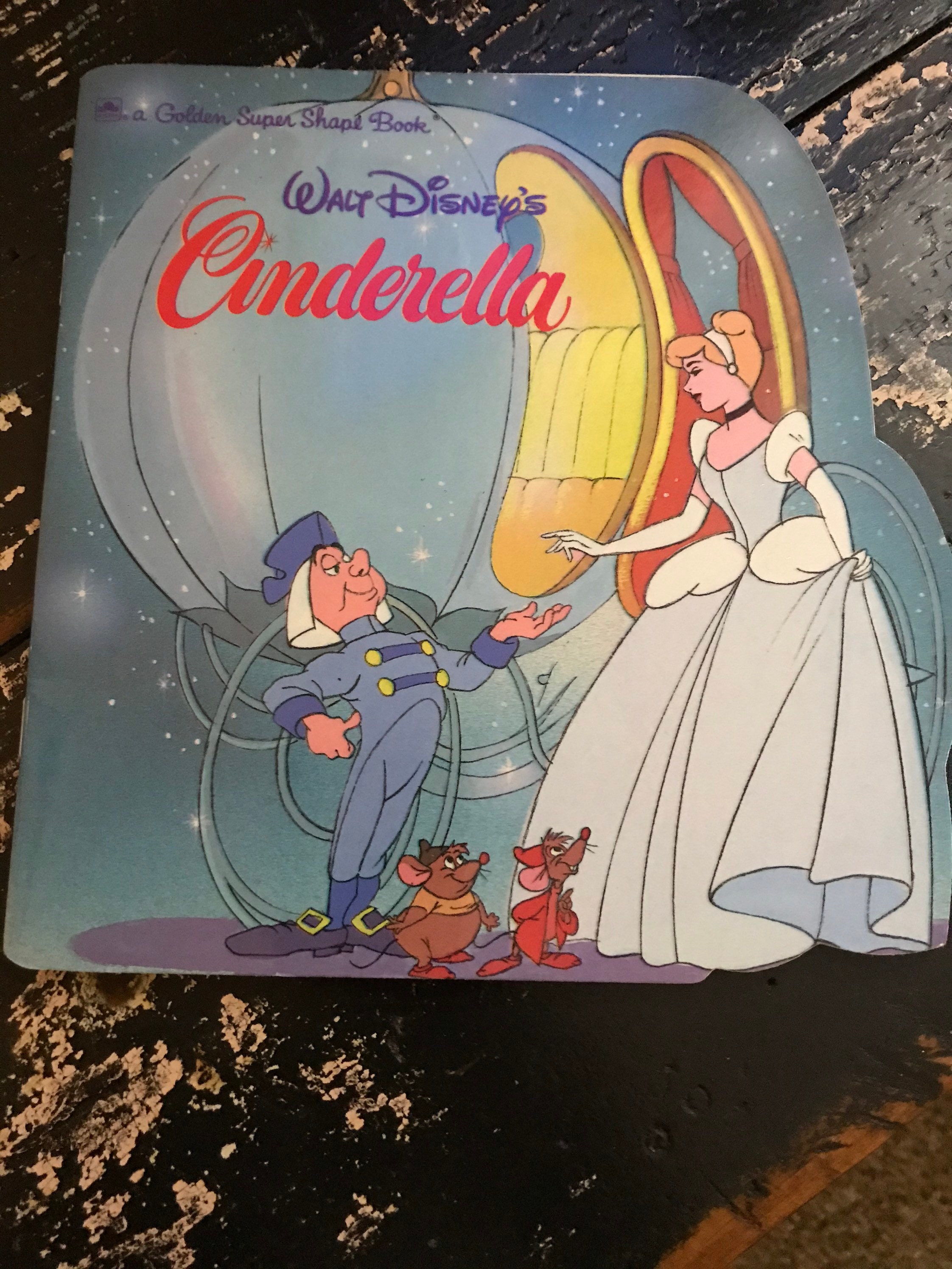1987 Golden Super Shape Book Walt Disney's Cinderella Children's Book ...