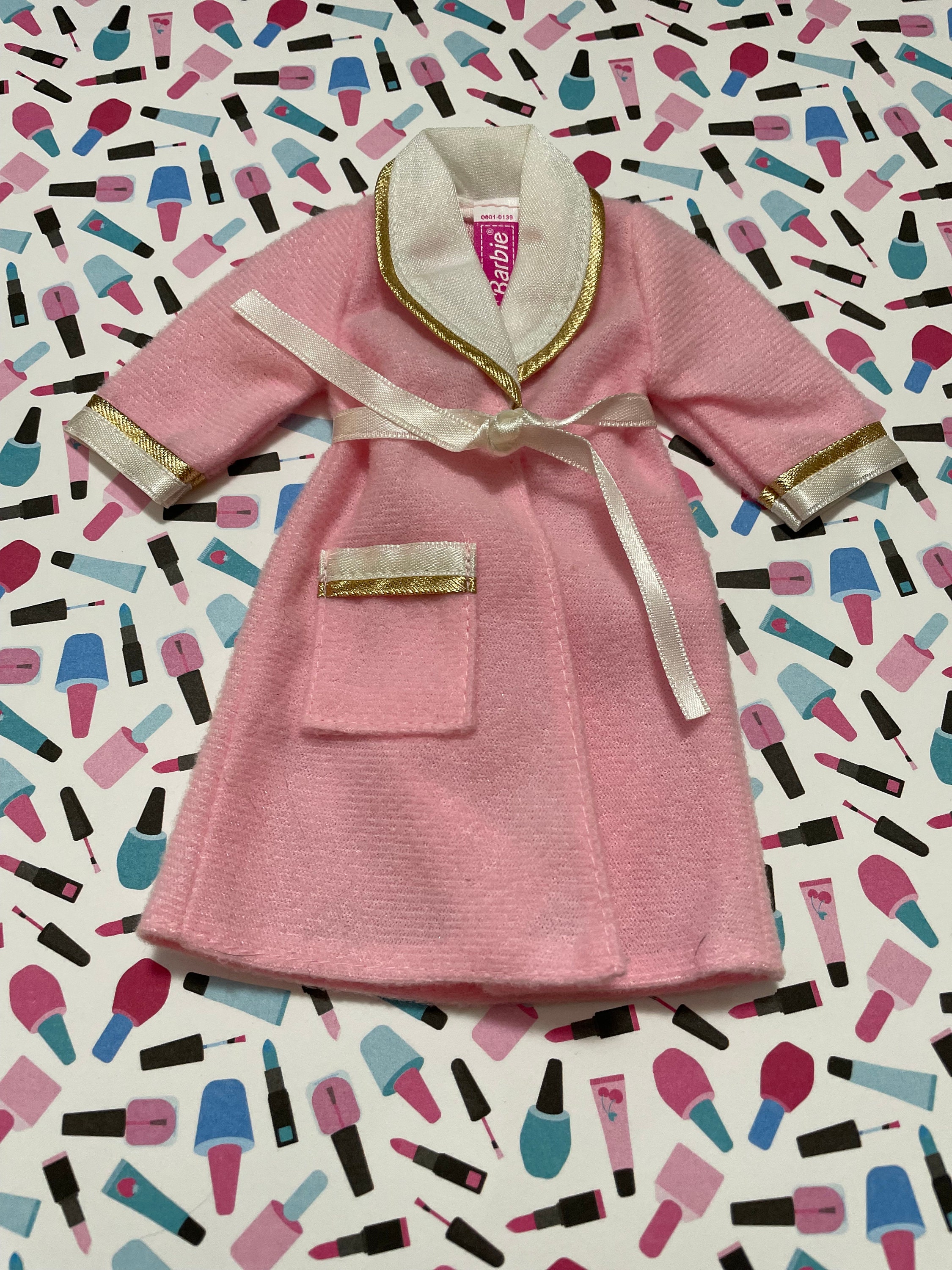 1995 Fashion Avenue Barbie Pink Robe-barbie Doll Robe-barbie Clothing ...