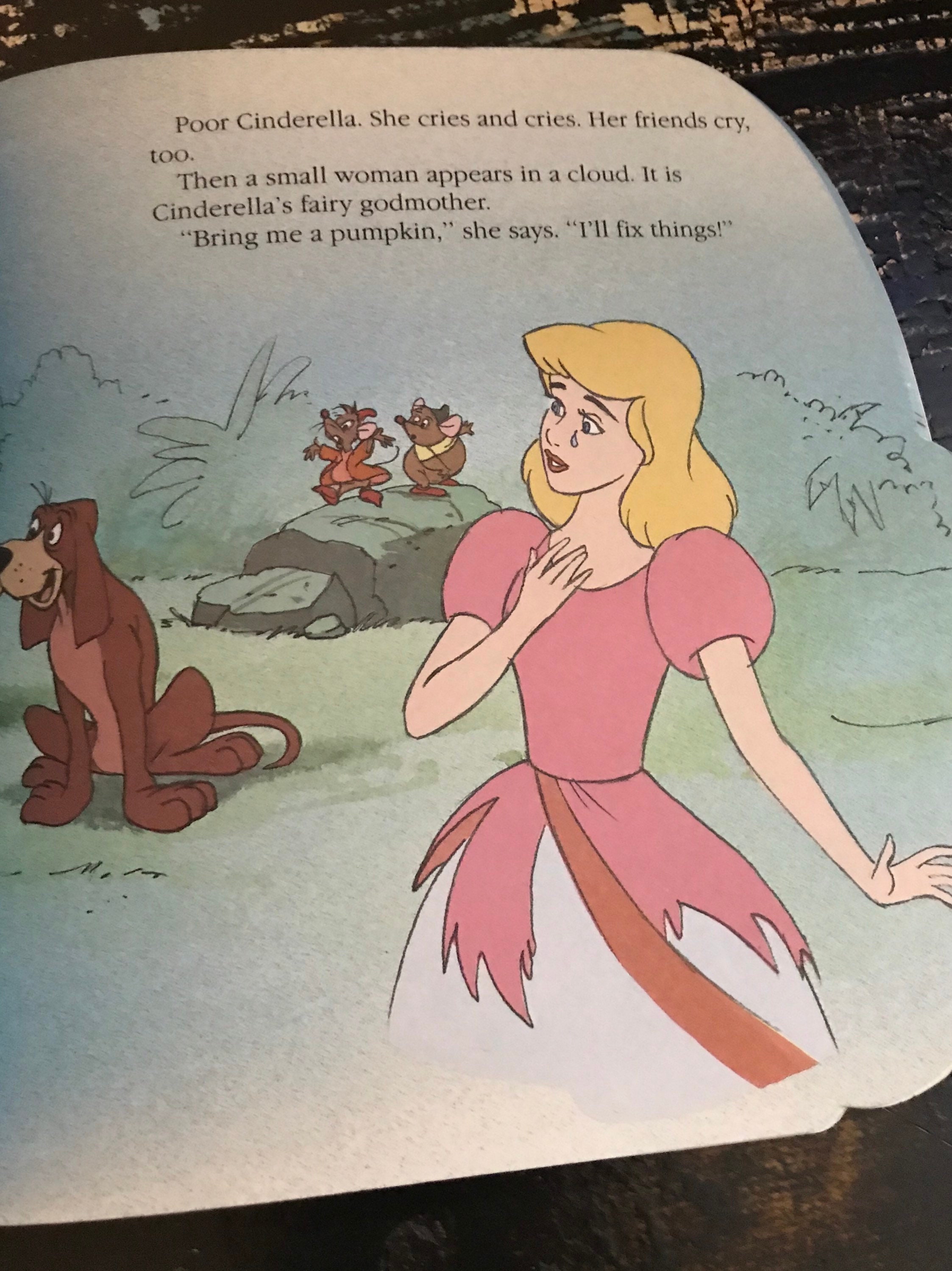 1987 Golden Super Shape Book Walt Disney's Cinderella Children's Book ...