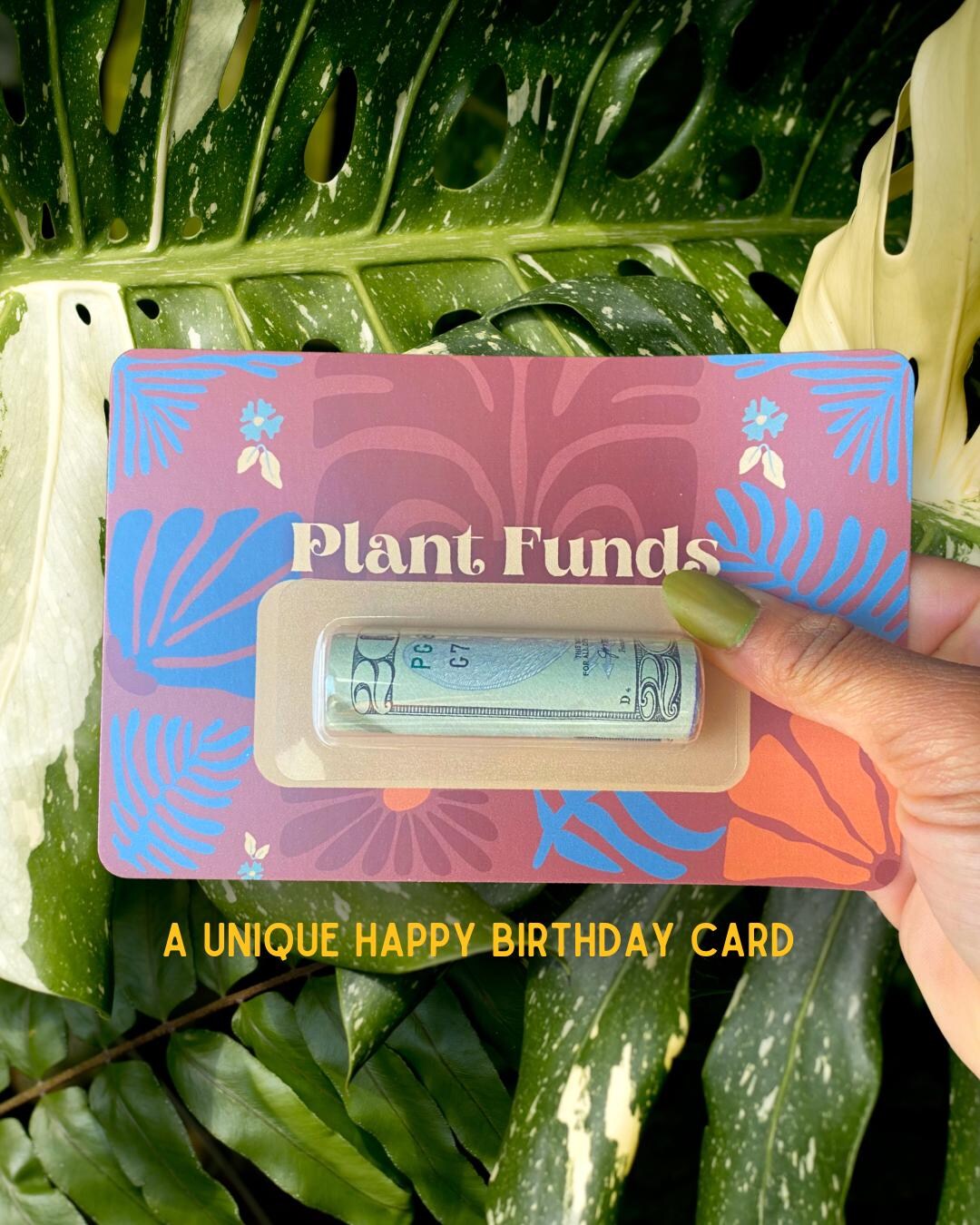 Retro Plant Fund Money Card for Plant Lovers Gift Idea | Groovy Plant ...