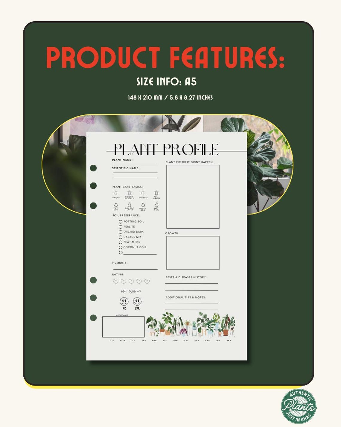 Garden Plant Planner Printable A5 Inserts, Houseplant Garden Journal ...