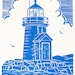 Lighthouse Seaside Woodblock Print - Etsy