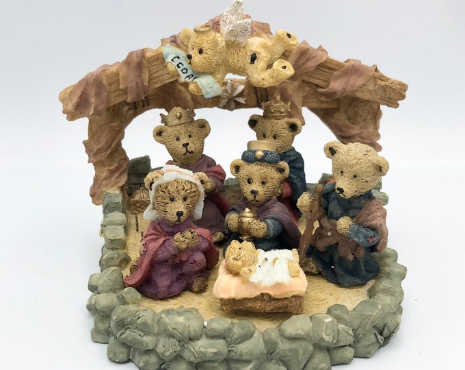 Vintage Bear Nativity Resin Figurines 7 Piece Set Boyds Bear Style - Etsy