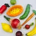 Vintage Paper Mache Fruit & Vegetable Set Hand Made 10 Pieces Bright ...