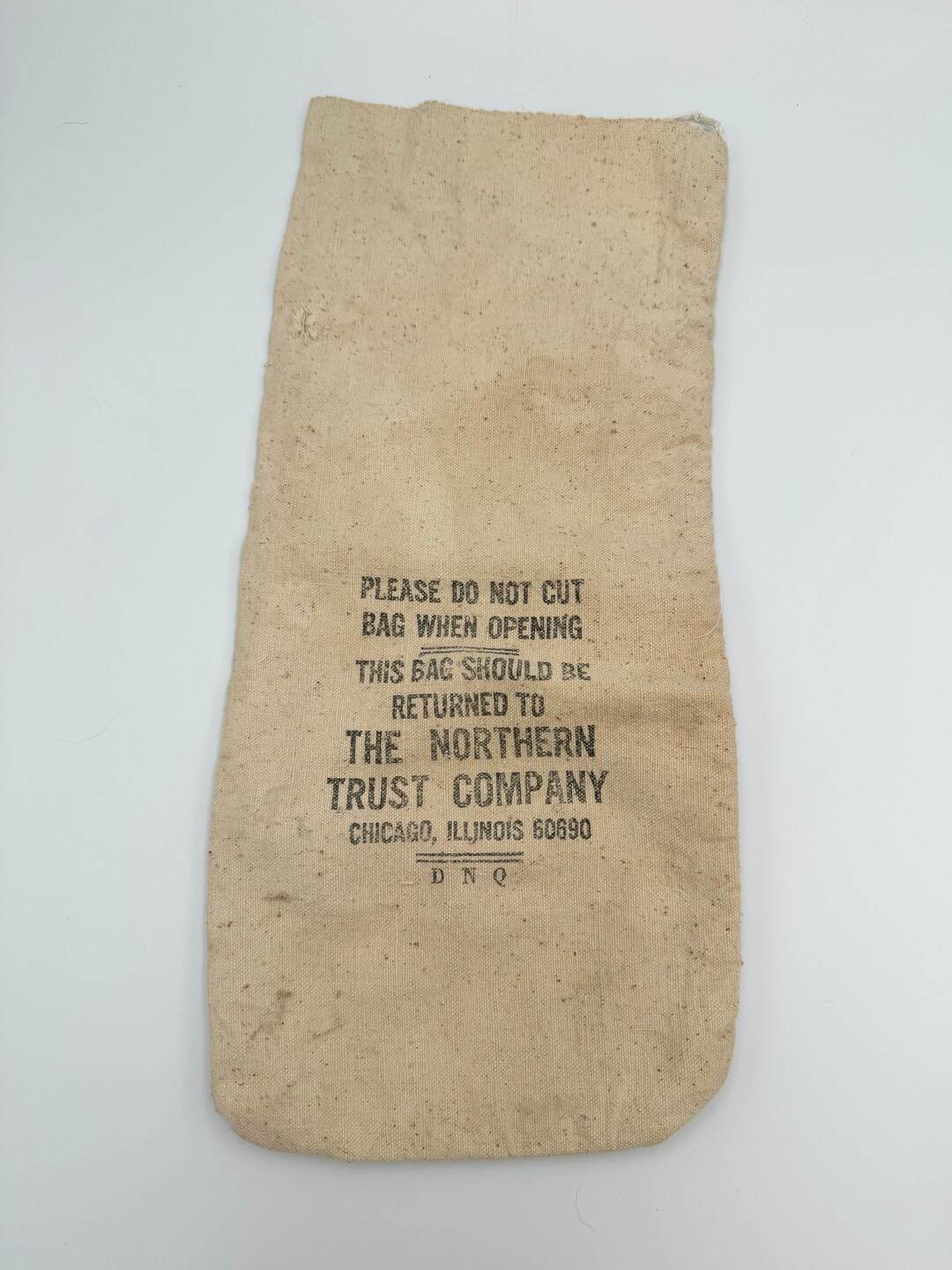 Vintage Canvas Bank Bag / Money Bag / Coin Bag / Deposit Bag Northern ...