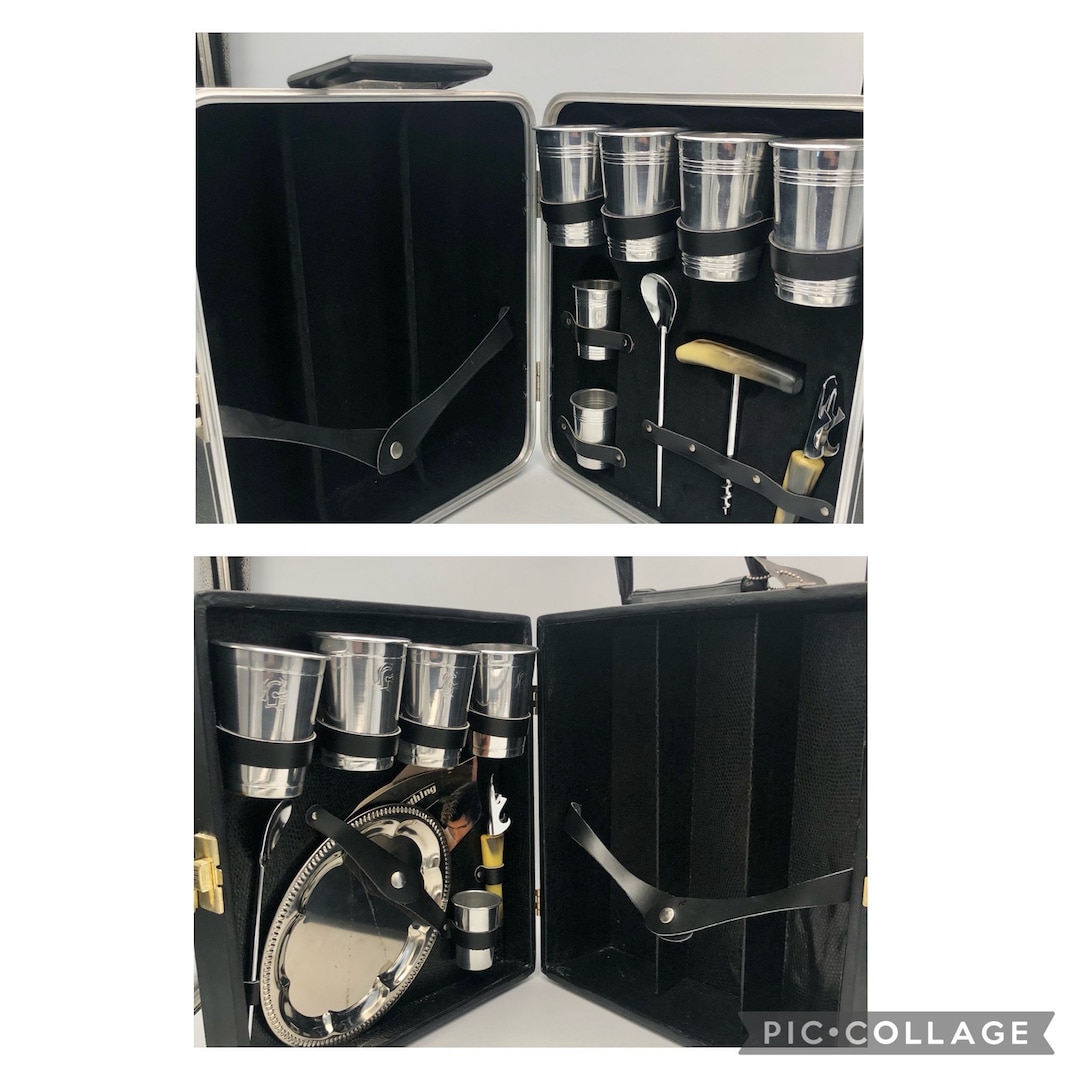 Vintage Choice of Traveling Liquor Cases Hard Shell Case With Aluminum ...