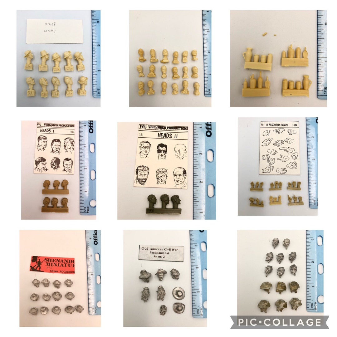 Vintage Choice of Miniature Heads Hands Jars Pitchers Bottles 54mm ...