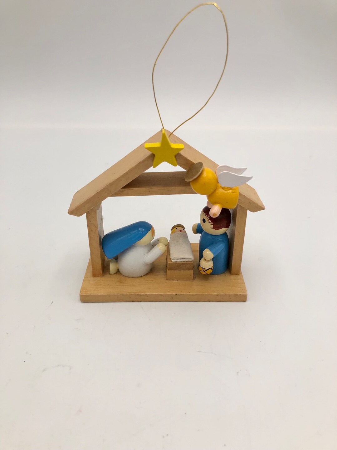 Vintage Wooden Nativity Christmas Ornament -dakin Christmas Window ...