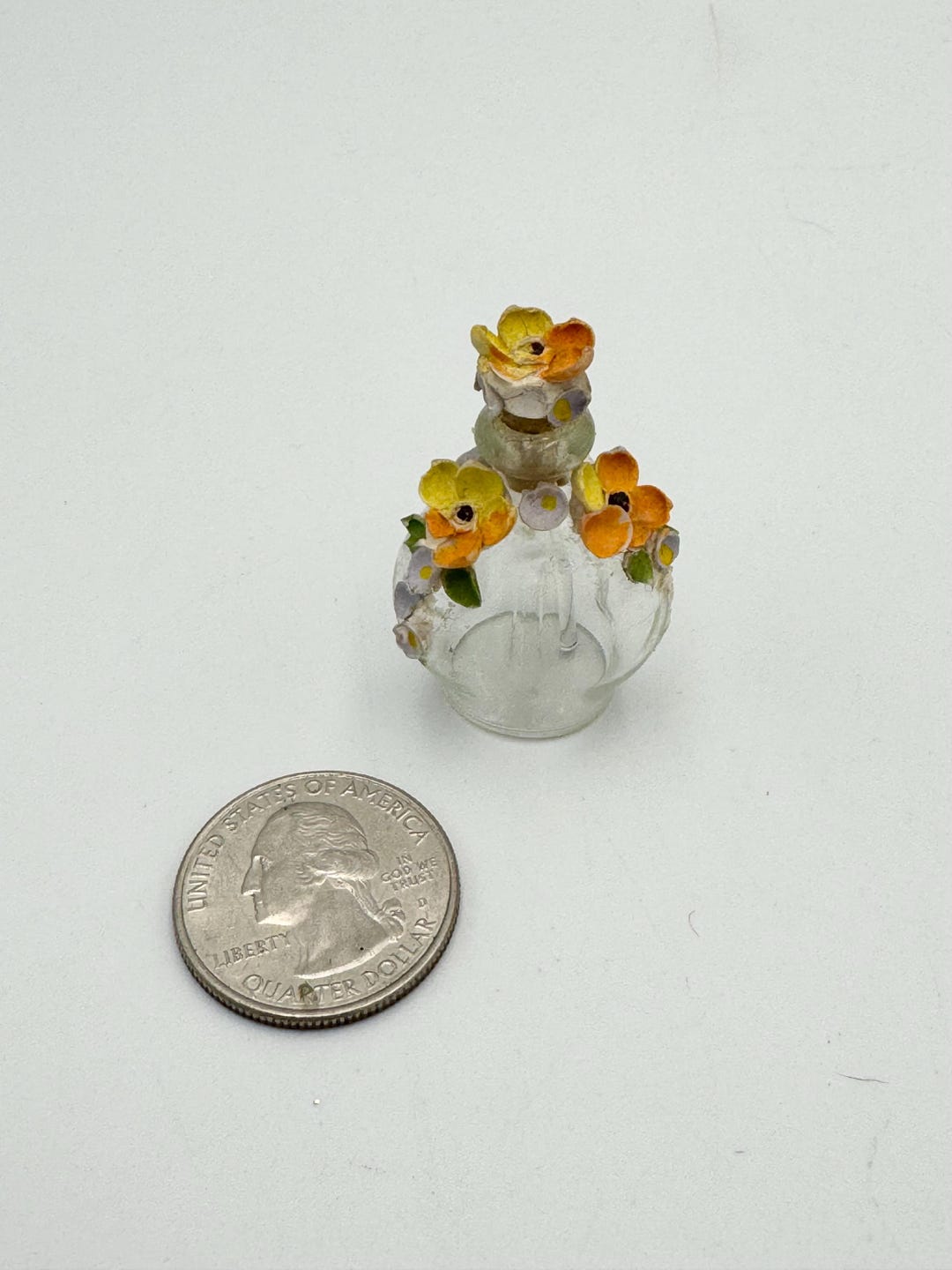 Vintage Mini Perfume Bottle With Colorful Flowers Hand Painted Natural ...