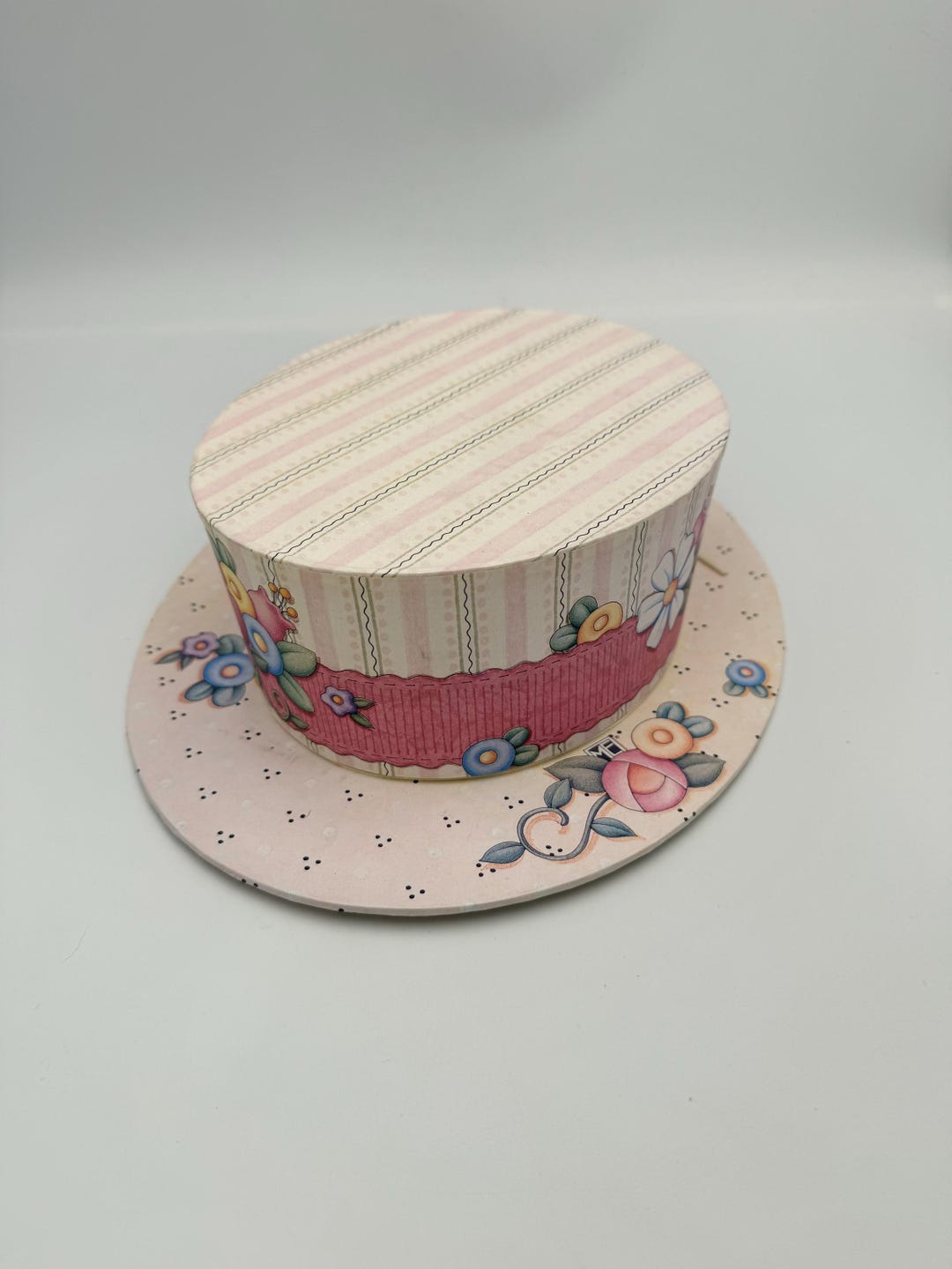 Vintage MARY ENGELBREIT Gift Box - Pink Hat With Flowers - Great for ...