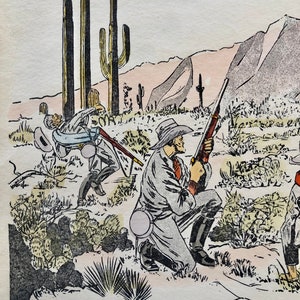 Vintage Military Print - Arizona Battle at Picacho Peak: Into the ...