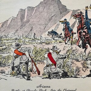 Vintage Military Print - Arizona Battle at Picacho Peak: Into the ...