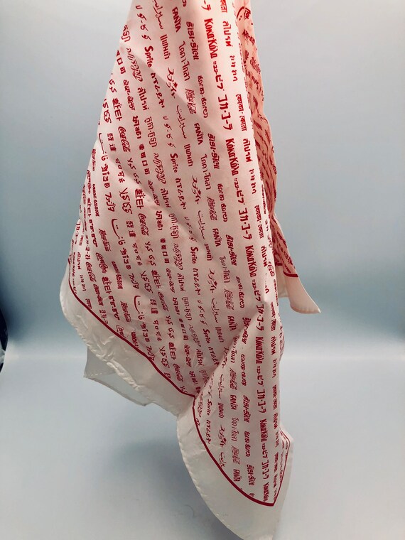 Vintage RARE Coca Cola Fanta Sprite Silk Scarf Multi-… - Gem