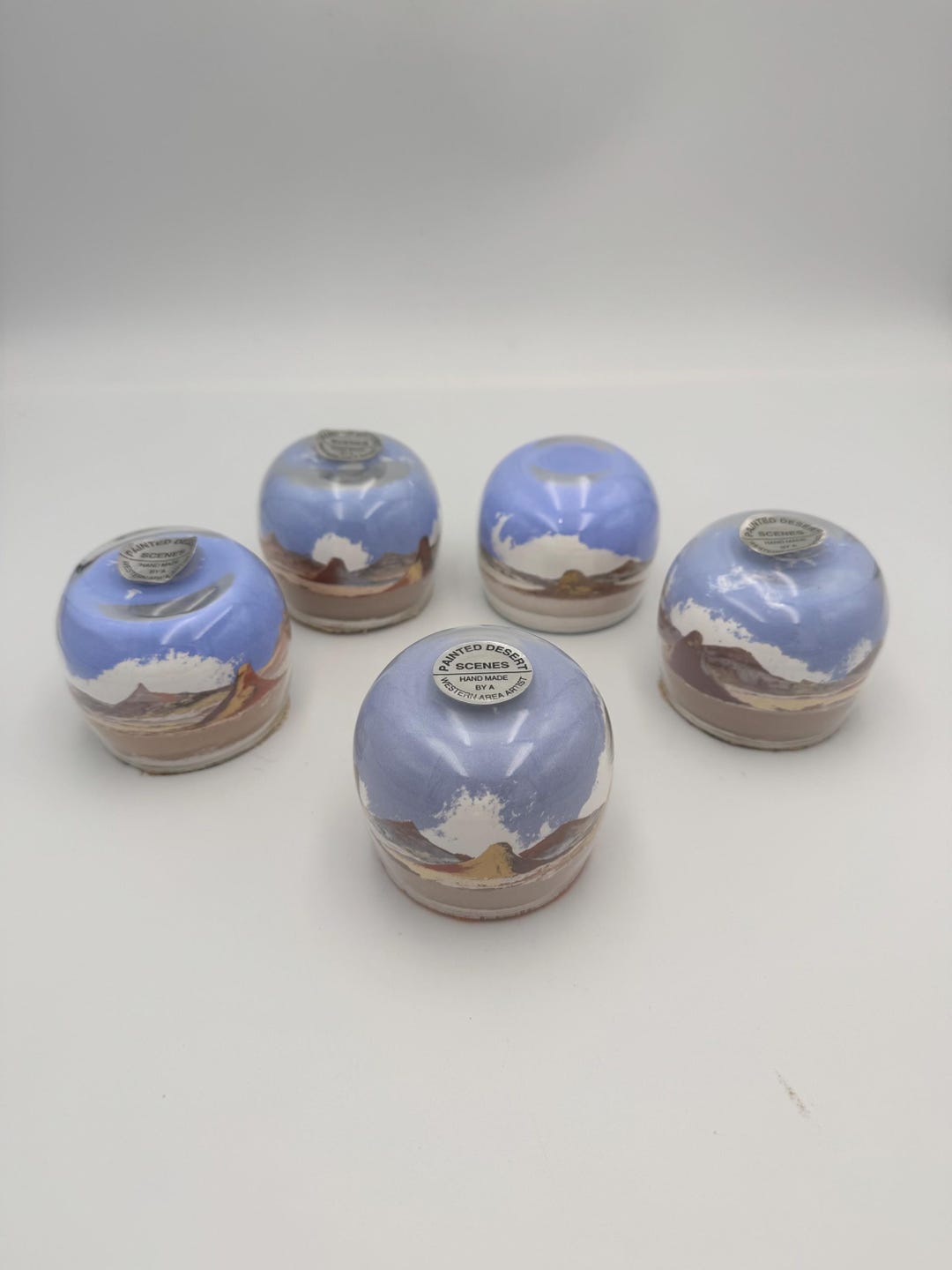 Vintage Choice of Sand Art in a Glass - Painted Desert Scenes Landscape ...