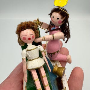 Vintage RARE Wooden Samson and Delilah Christmas Ornament - Kurt Adler ...
