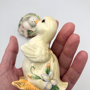 Vintage Set of Easter Salt and Pepper Shakers - Ceramic Duckling and Nest - Fitz and Floyd ...
