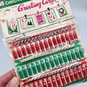 Vintage Christmas Card Holder - Greeting Cards on the Line - New Old ...
