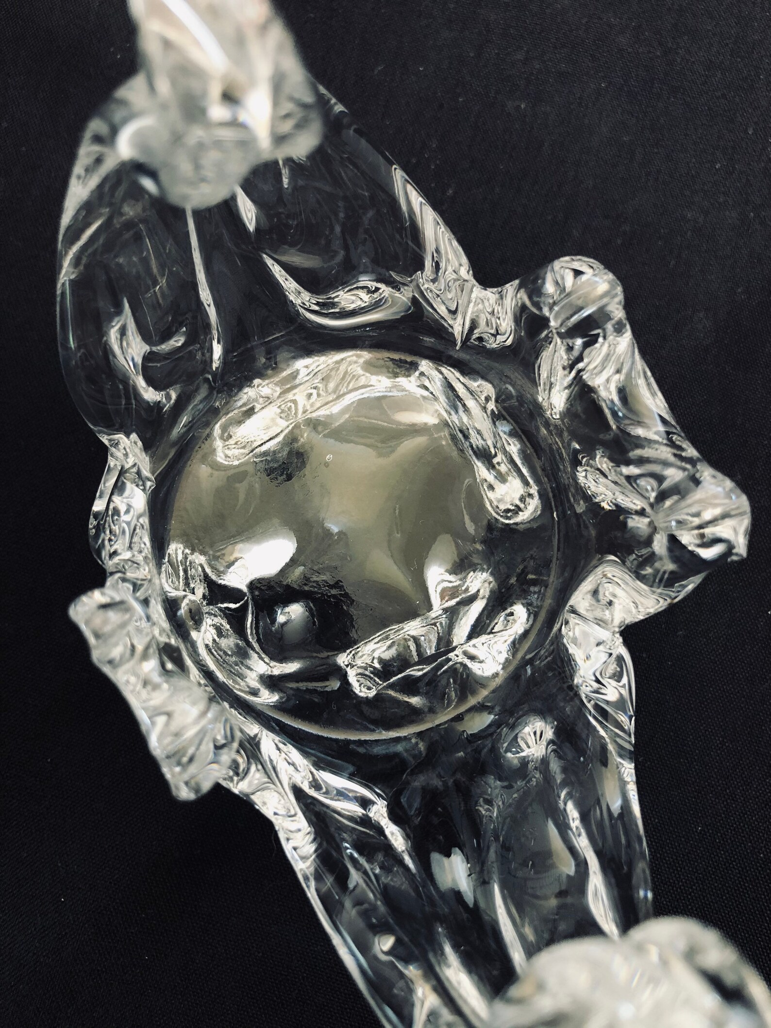 Vintage Freeform Clear Glass Footed Bowl Murano Viartec Style - Etsy