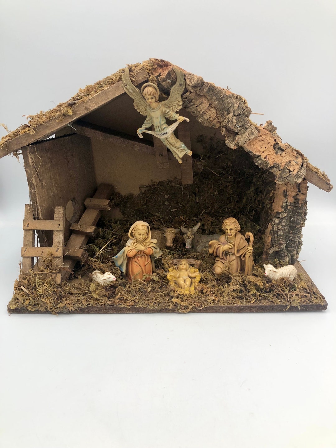 Vintage Christmas Nativity Creche Scene - 8 Rubberized PVC Figurines in ...