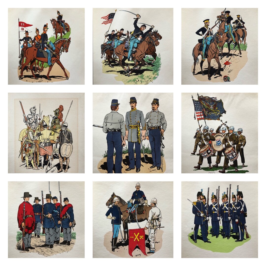 Vintage Choice of Military Prints - Military Uniforms in America, A ...