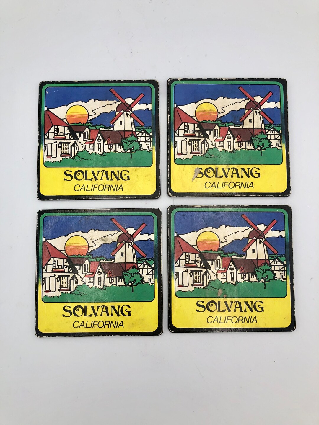 Vintage Set of 4 Solvang California Souvenir Coasters - the Danish ...