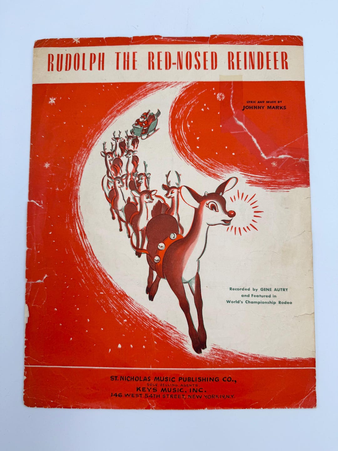 Vintage Rudolph the Red-nosed Reindeer Christmas Sheet Music - Lyrics ...