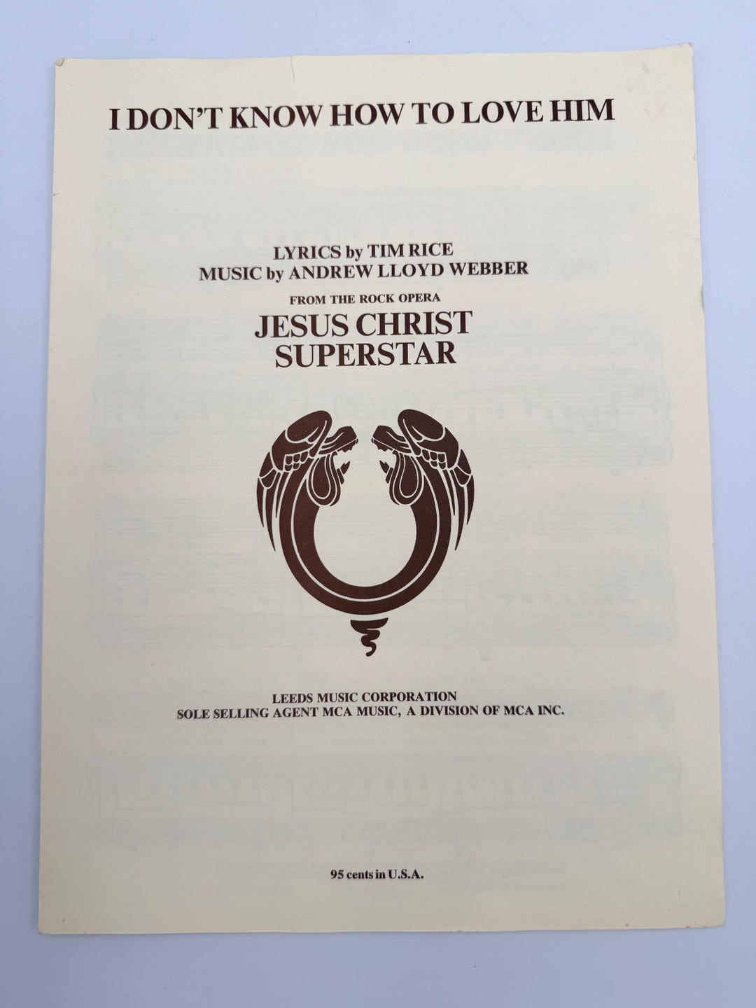 Vintage Jesus Christ Superstar Sheet Music - I Don't Know How to Love ...