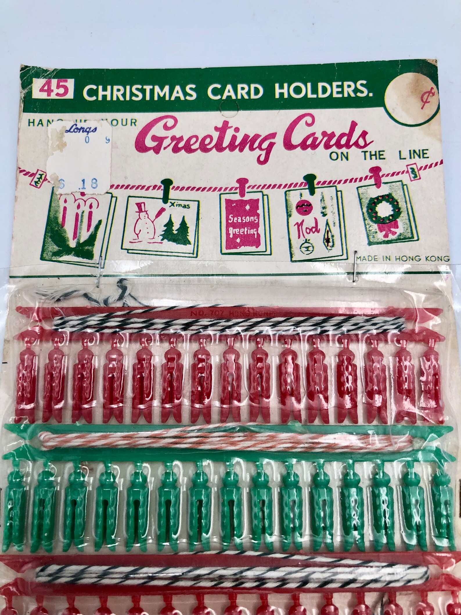 Vintage Christmas Card Holder - Greeting Cards on the Line - New Old ...
