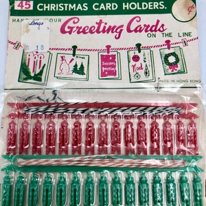 Vintage Christmas Card Holder - Greeting Cards on the Line - New Old ...