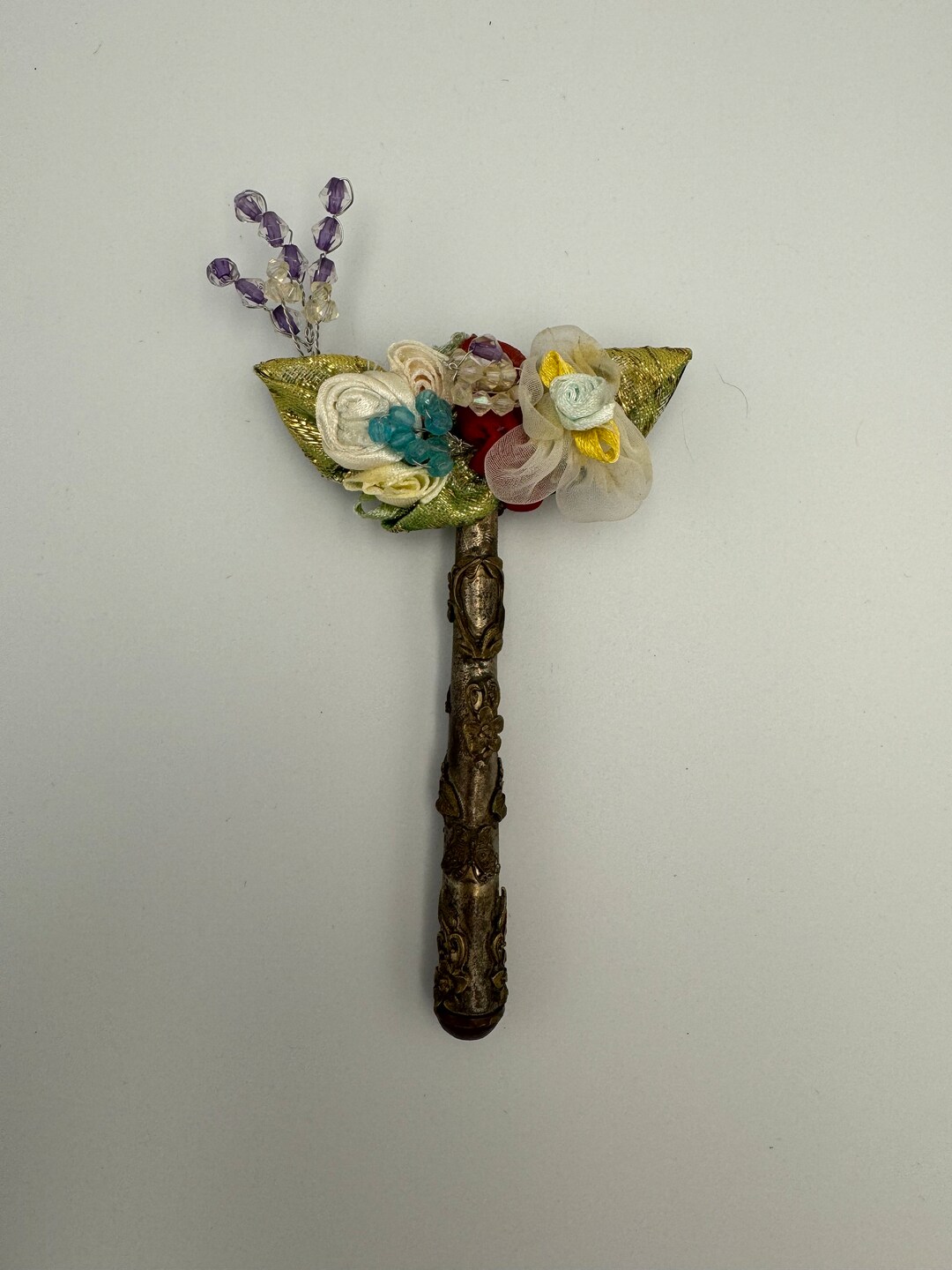 Vintage Upcycled Silver Plated Handle With Floral Accents - Tussie ...