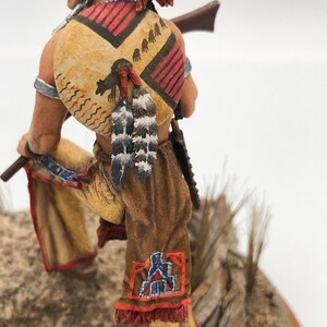 Hand Painted Figurine Almond Sculptures Osage Warrior Oklahoma 1870 ...