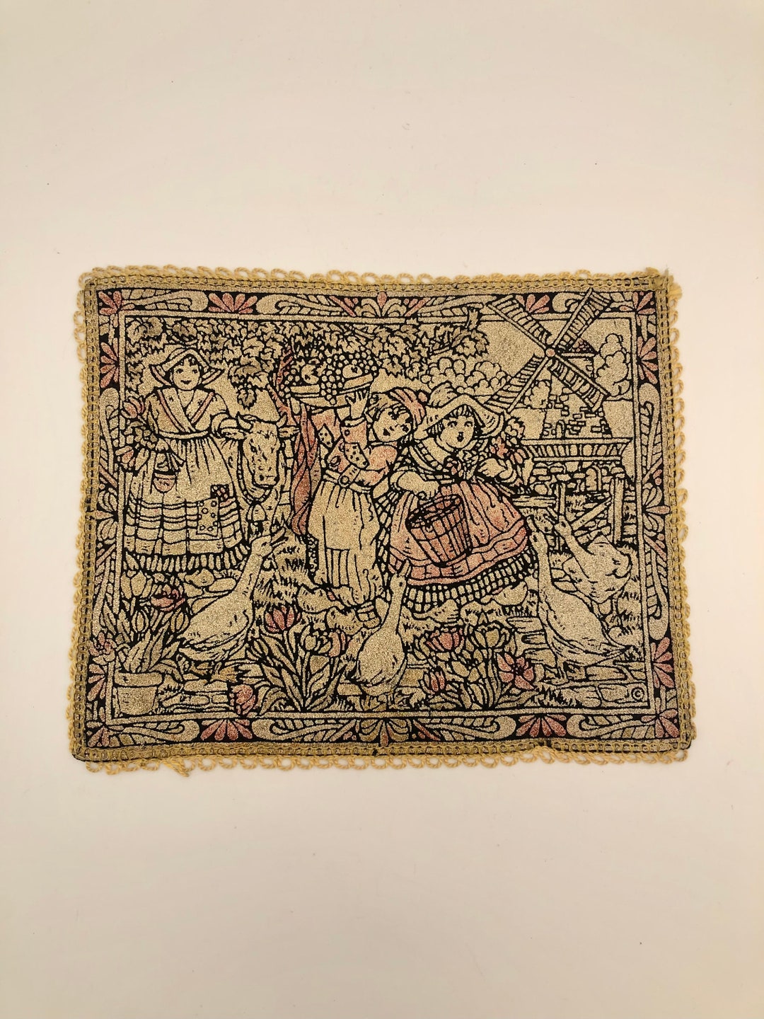 Vintage Gerald Jacobs Glass Bead Encrusted Felt Pad Tapestry Style ...