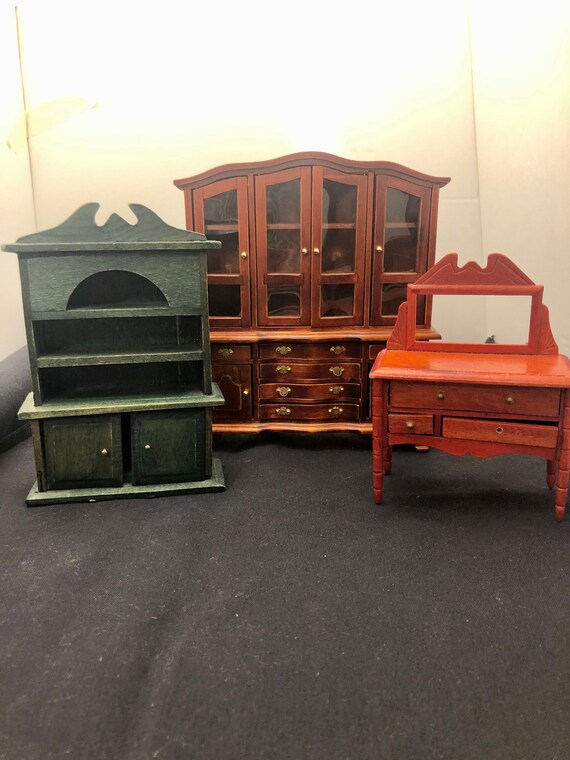 Vintage Set of 3 Mini Furniture Wooden Sideboard Buffet China - Etsy