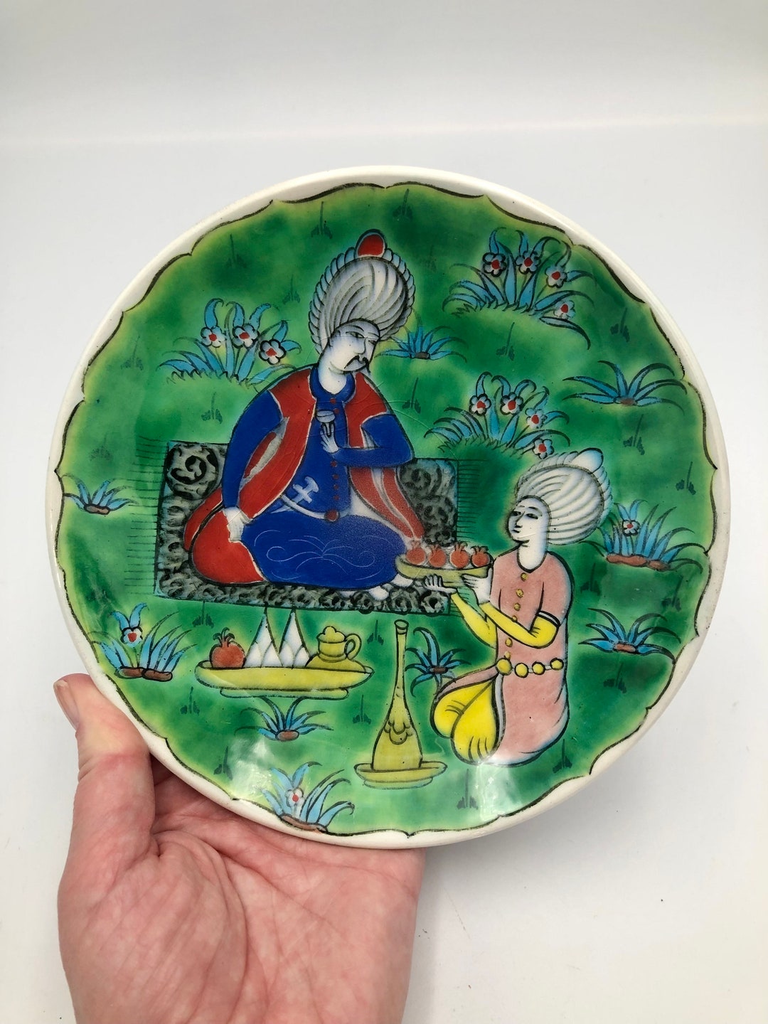 Vintage Ottoman Scene Hand Painted Plate - Hand Made by Aysel Pala ...