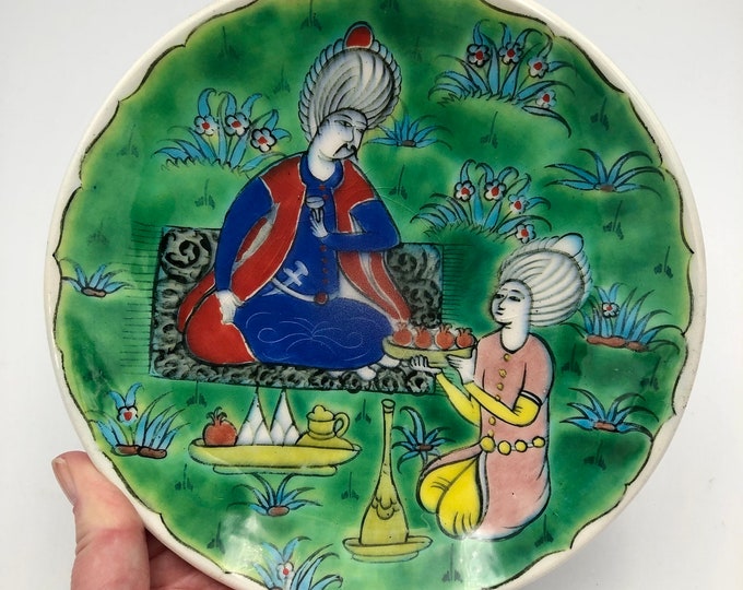 Vintage Ottoman Scene Hand Painted Plate Hand Made by Aysel Pala Iznik ...