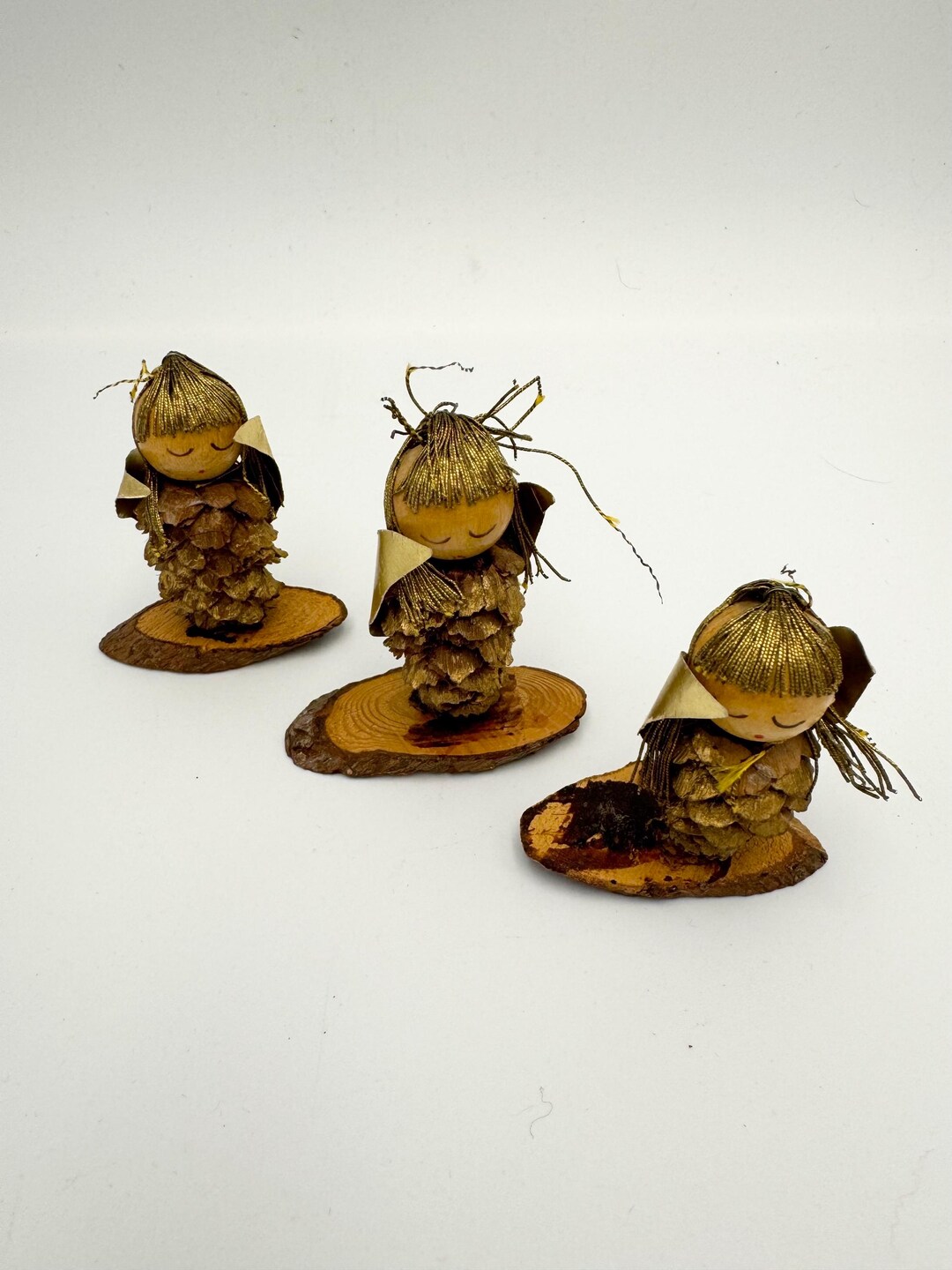 Vintage FERI ITALY Pinecone Angels - Retro Christmas Decor - Set of 3 ...