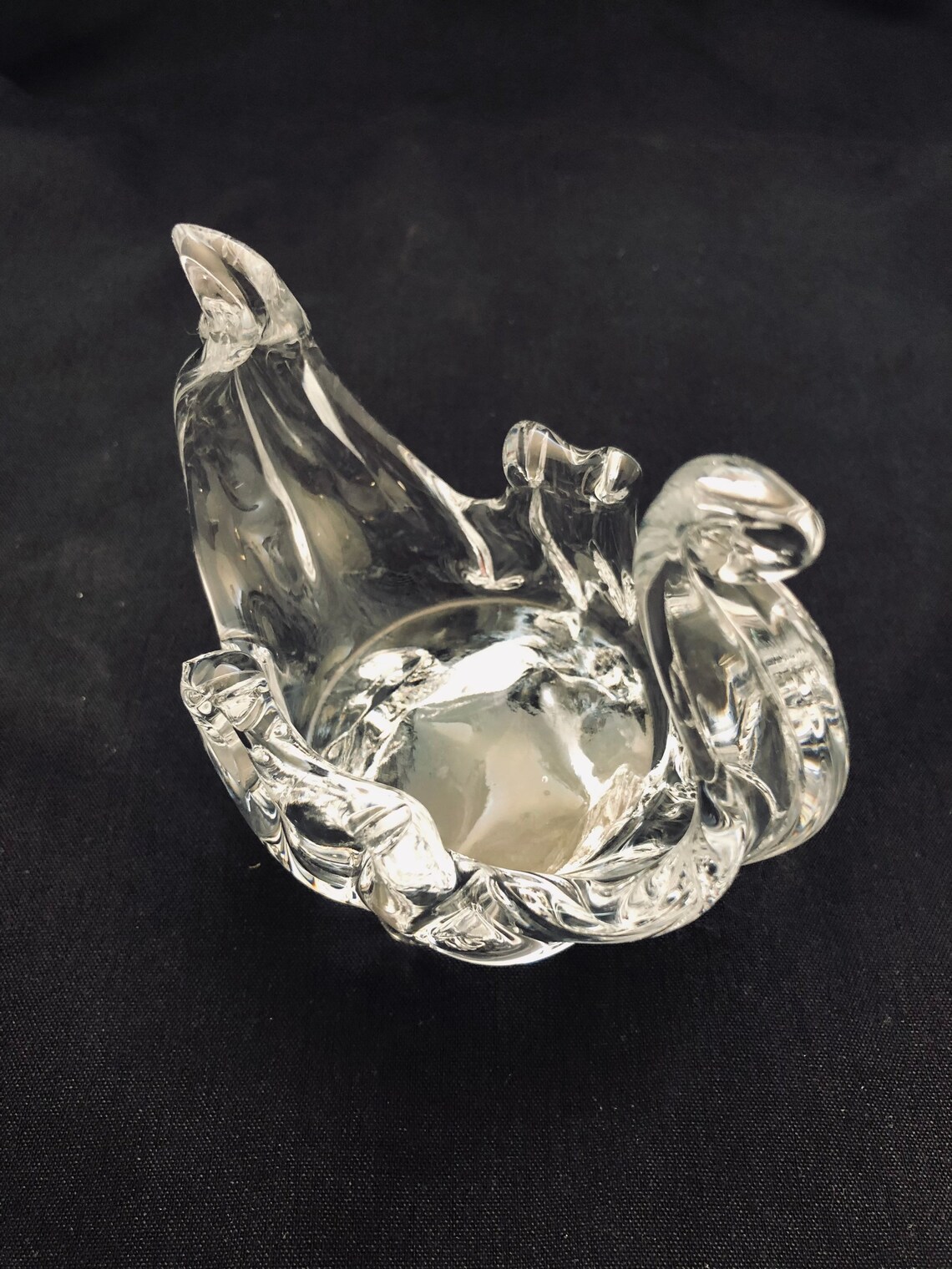 Vintage Freeform Clear Glass Footed Bowl Murano Viartec Style - Etsy