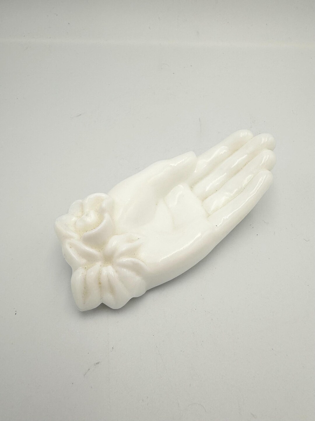 Vintage Milk Glass Victorian Hand Dish Tray - Offering Tray / Jewelry ...