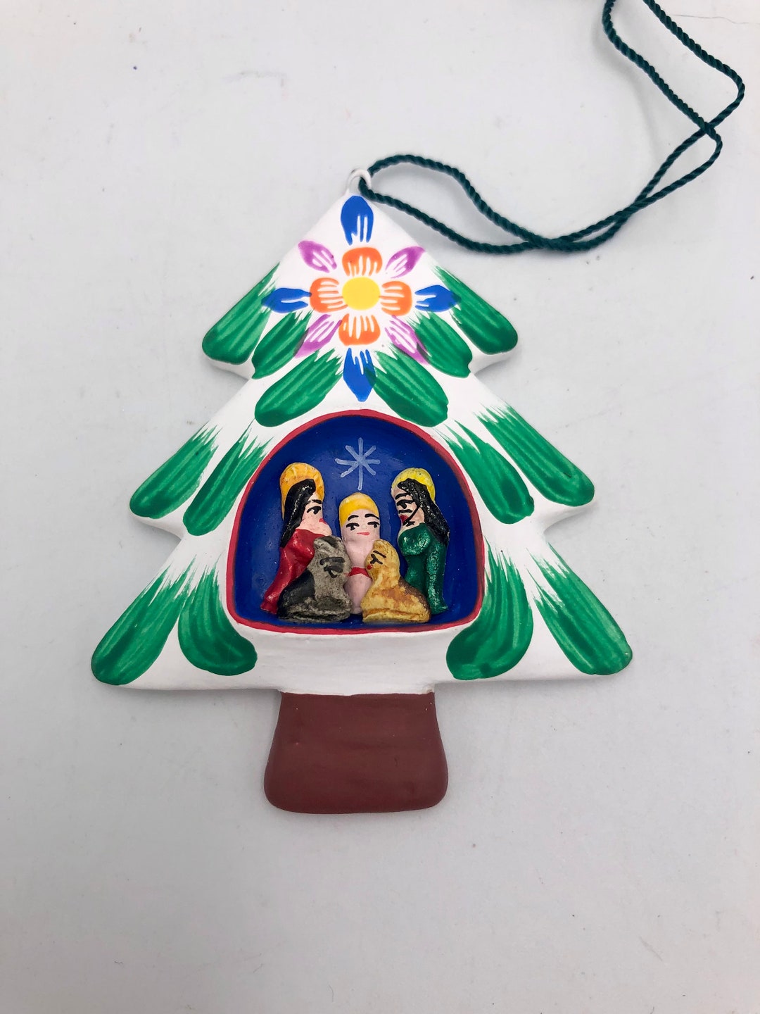 Vintage Christmas Nativity in a Tree - Peru Folk Art Diorama Retablo ...