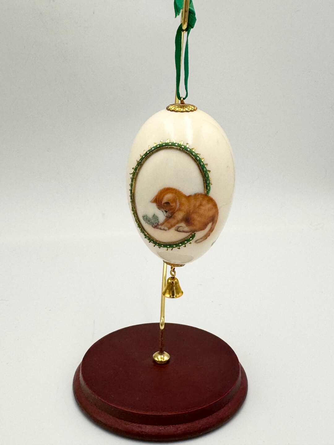 Vintage REAL EGG Hand Painted Easter Egg Ornament - Christmas Ornament ...