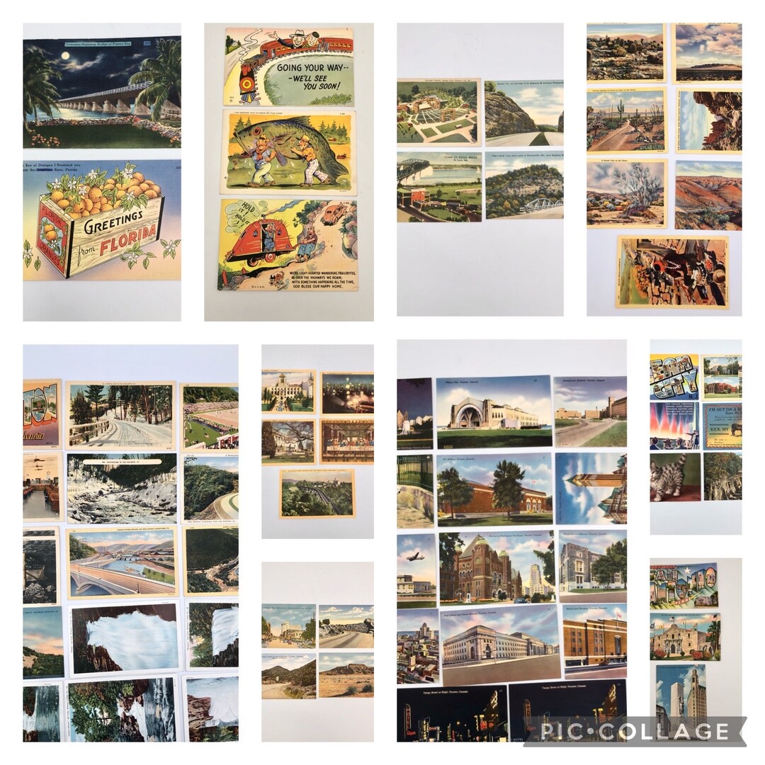 Vintage Choice of Linen Postcard Bundles Colorful Nostalgic Ready to ...
