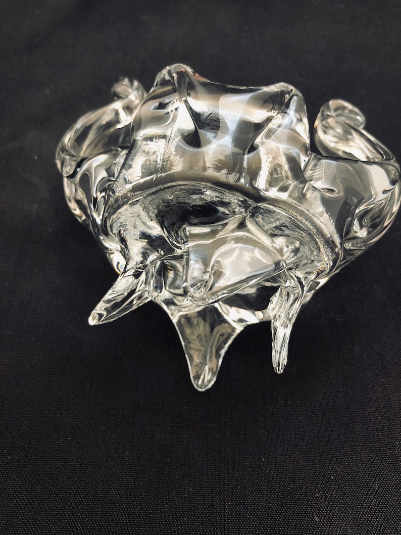 Vintage Freeform Clear Glass Footed Bowl Murano Viartec Style - Etsy
