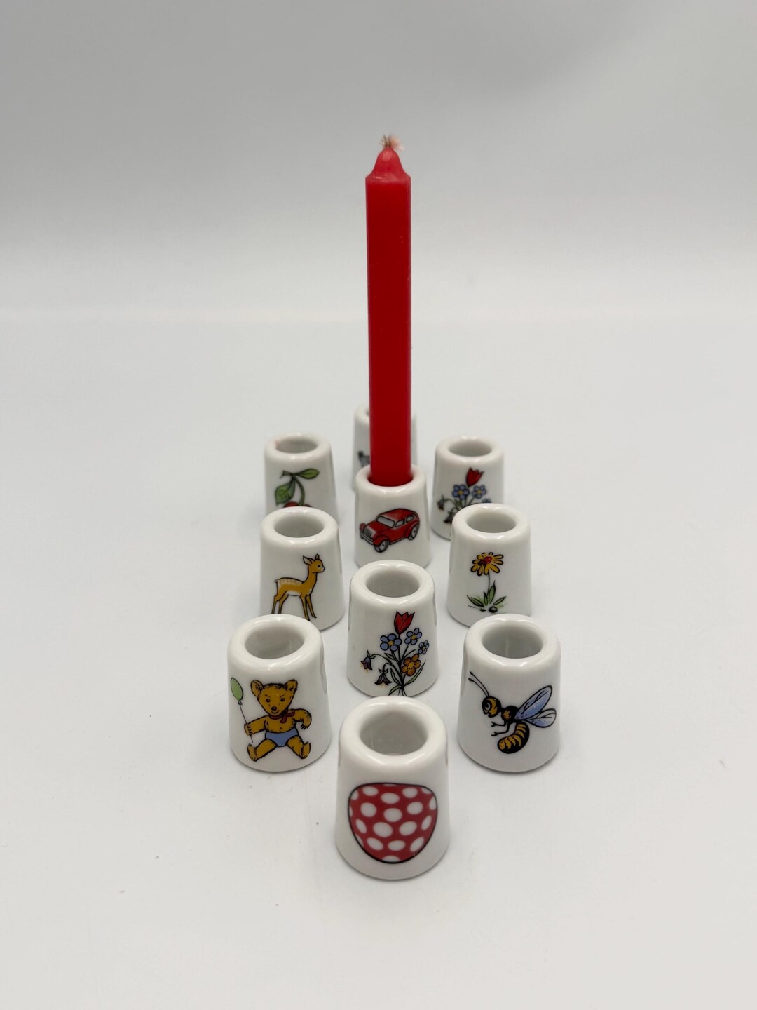 Vintage Set of 10 Mini Candle Holders - Porcelain - Aulo Kerzenleuchter ...