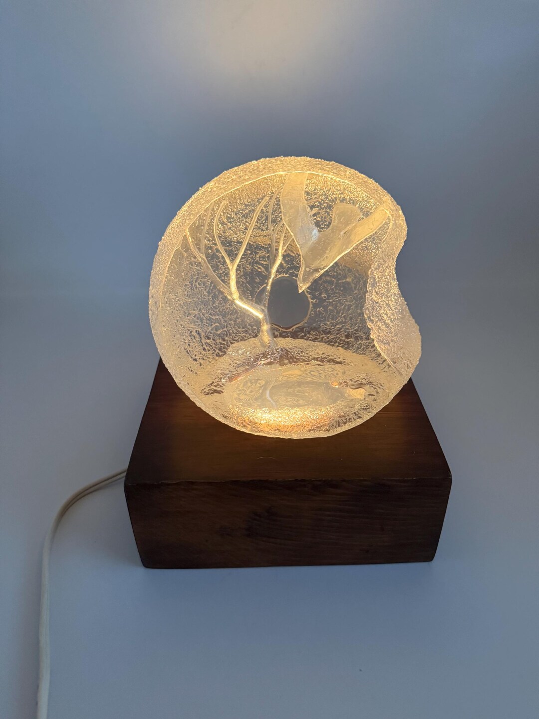 Vintage *UNIQUE* Reverse Carved Night Light - Lucite Tree and Bird ...