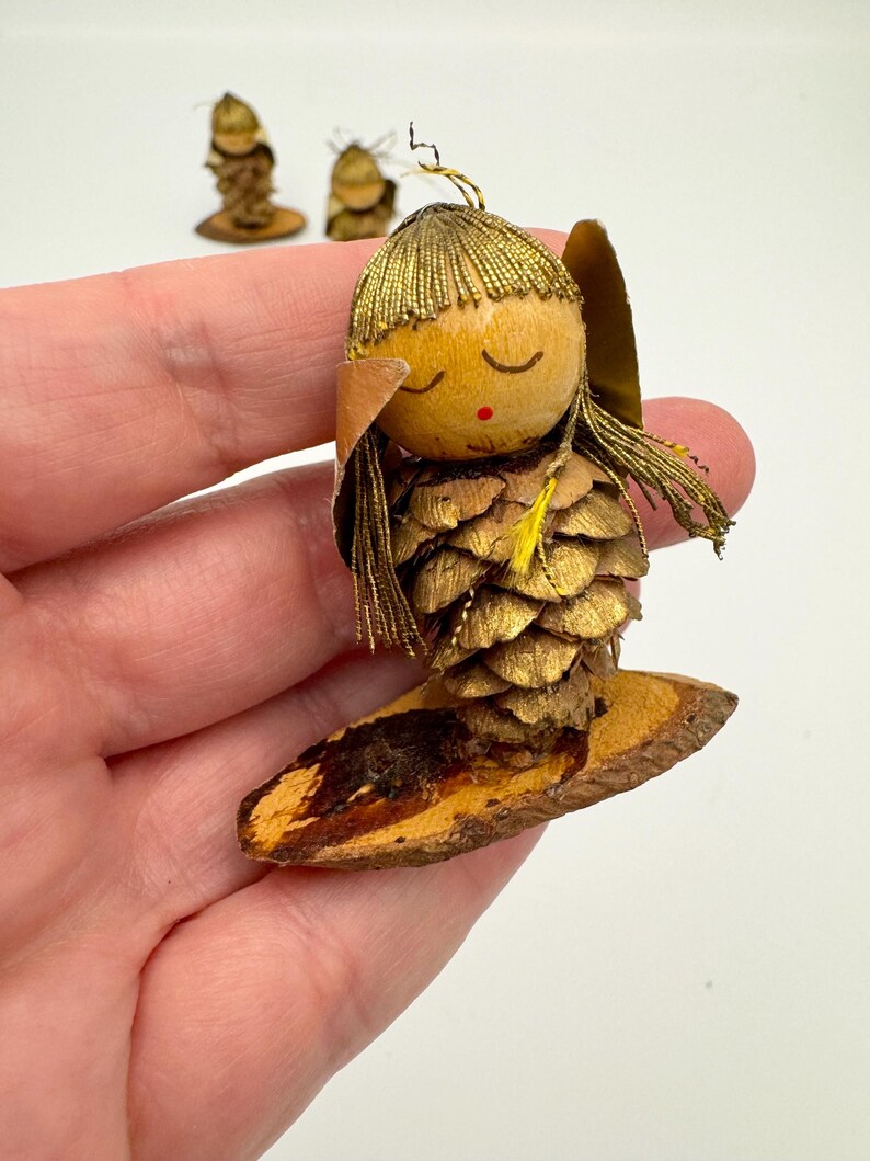 Vintage FERI ITALY Pinecone Angels - Retro Christmas Decor - Set of 3 ...