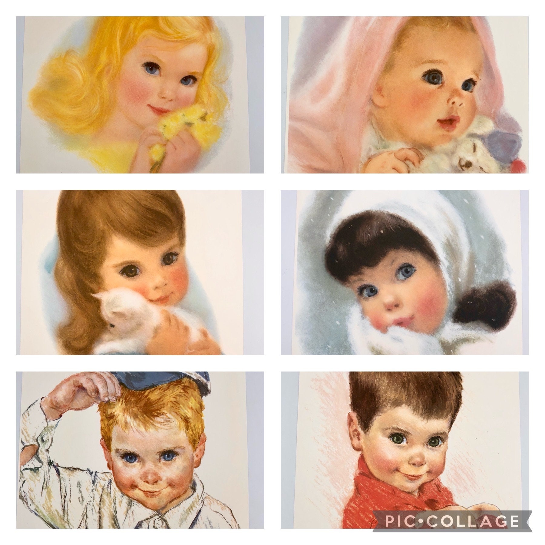 Vintage Choice of Frances Hook Prints From Pastel Chalk Drawings ...