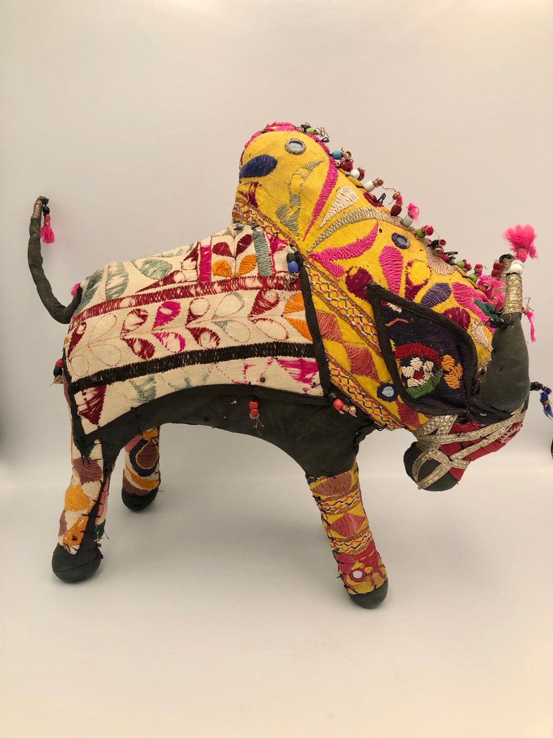 Vintage Raj Brahma Bull Stuffed Animal Hand Made Hand Embroidered Hand ...