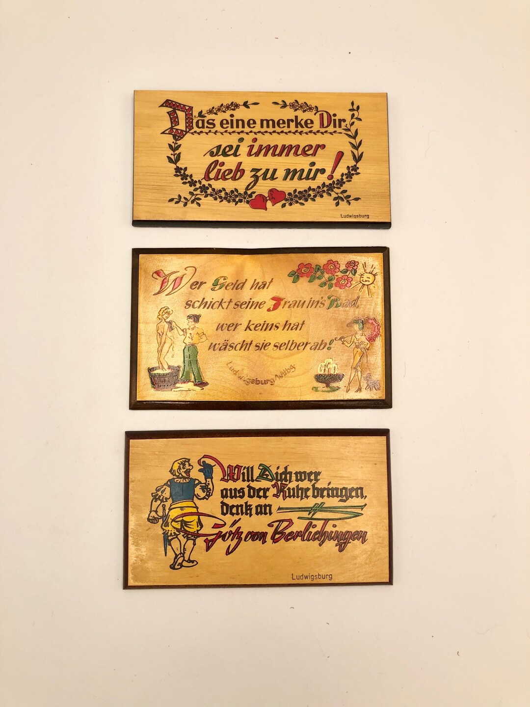 Vintage Choice of German Wooden Wall Hangings Ludwigsberg Souvenirs - Etsy